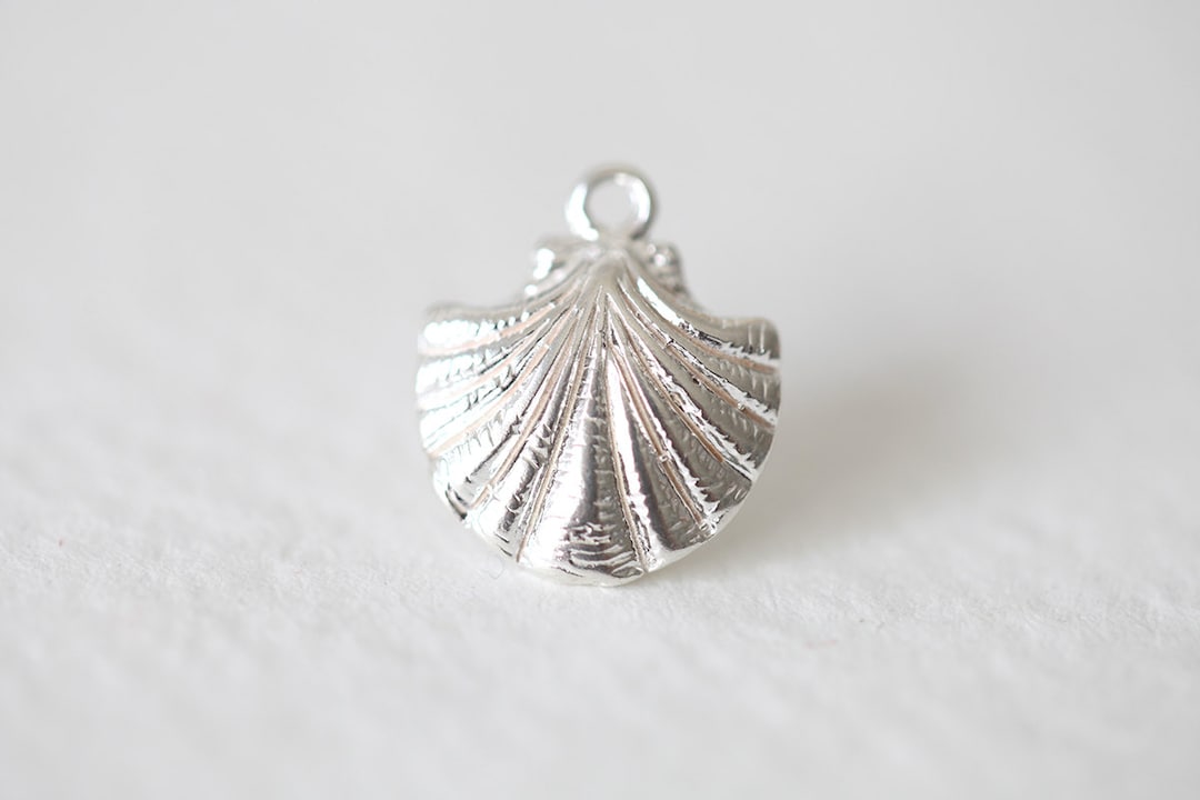 Sterling Silver Shell Charm 08 - Sea Life Nautical Beach Charm, 925 ...