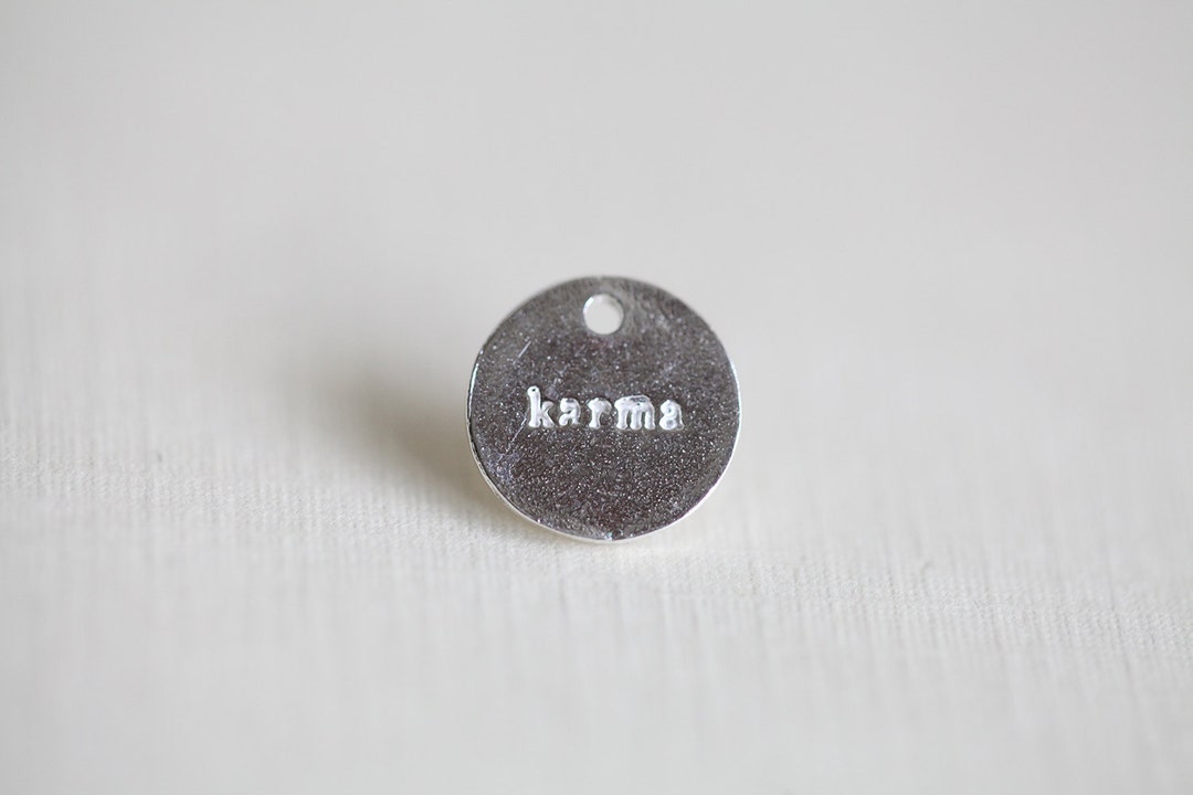 1 Pcs Karma Sterling Silver Circle Disc Charm - 11mm Sterling Silver ...