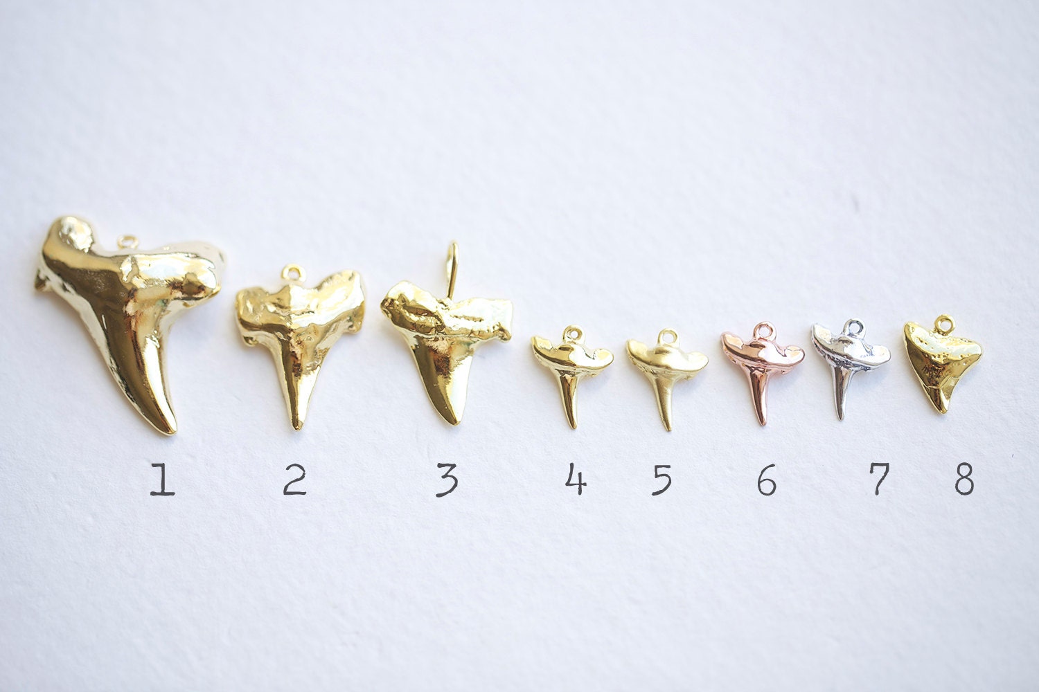 Shiny Gold Small Shark Tooth Pendant 04 - Small Vermeil Gold Shark ...