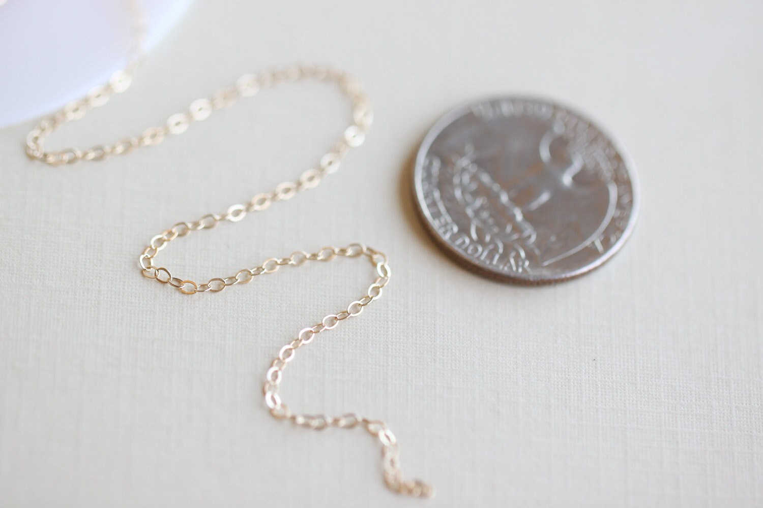 14k Gold Filled Flat Cable Chain - 2x1.5 Mm Basic Flat Cable Chain ...