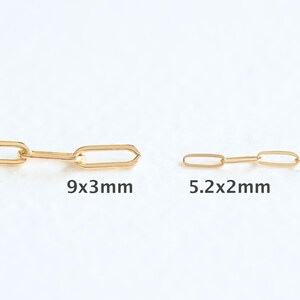 14K Gold Filled Paperclip Drawn Cable Link Chain - 14k Gf Rectangle ...
