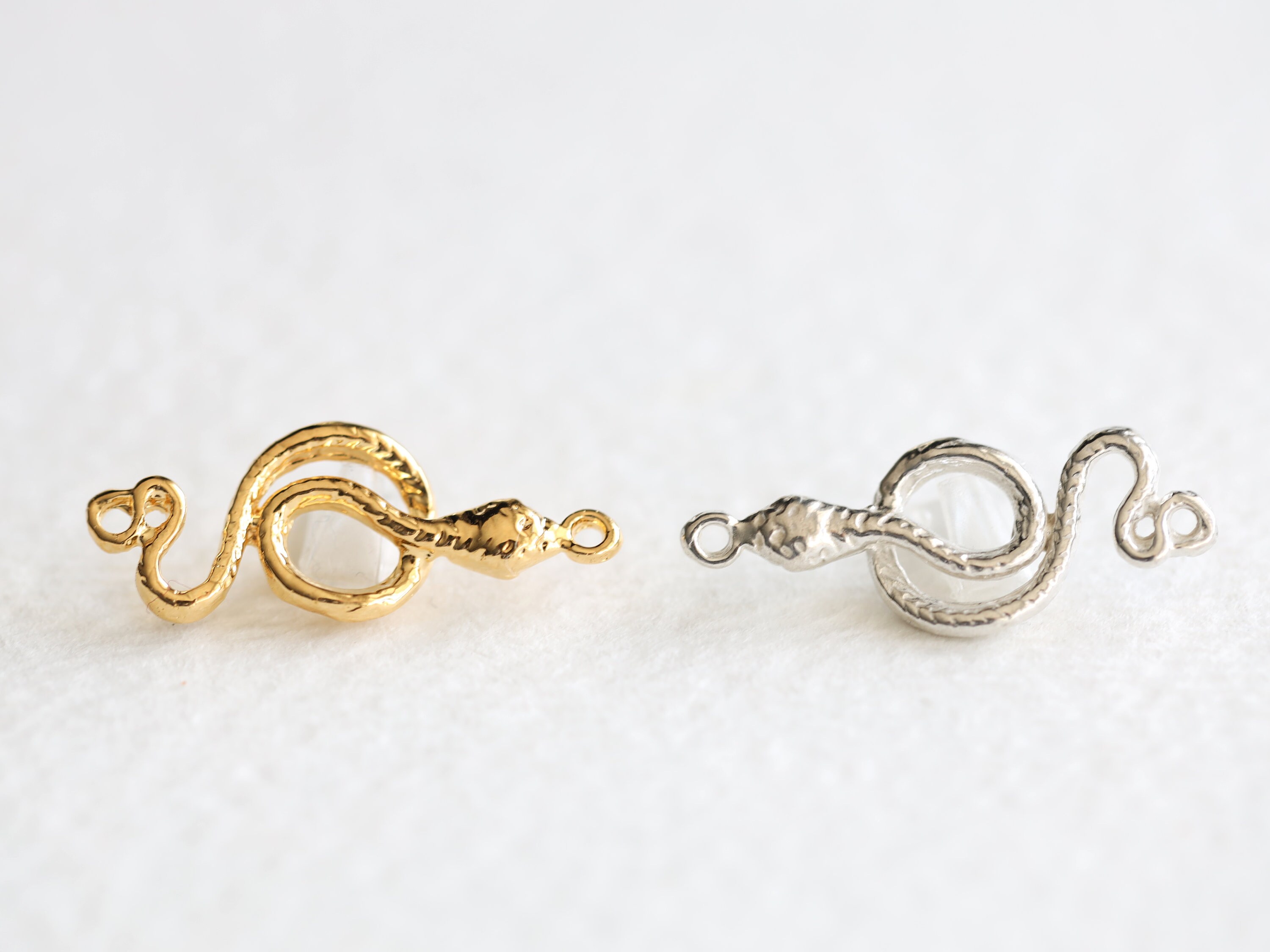 Snake Connector Charm Yellow Vermeil Gold or Sterling Silver | Etsy
