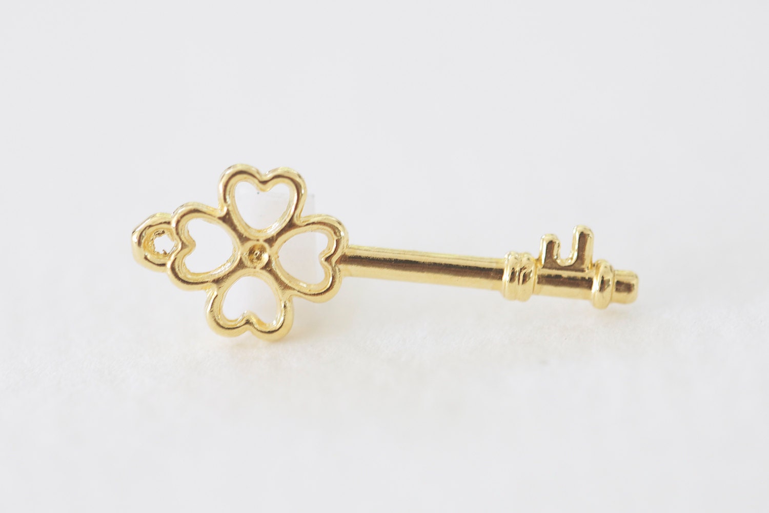 Gold Four Leaf Clover Key Charm Vermeil Gold Lucky - Etsy