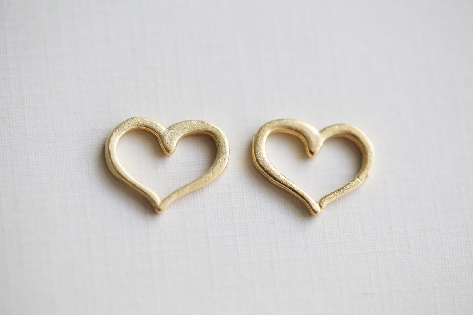 Vermeil Gold Open Heart Charms Gold Plated Over Sterling | Etsy