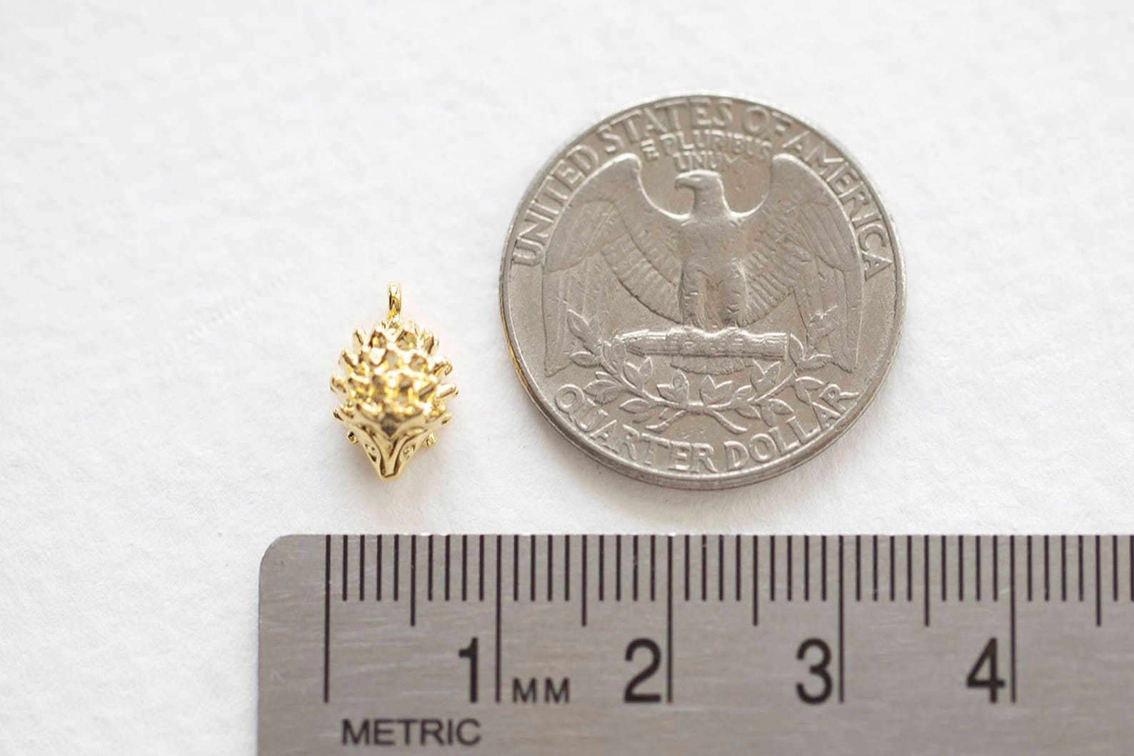 Vermeil Gold Hedgehog Charm 18k Gold Plated Over 925 | Etsy