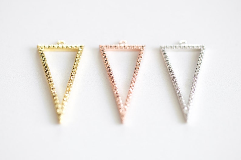 Rose Vermeil Gold Open Triangle Pendant 18k Pink Gold Over - Etsy
