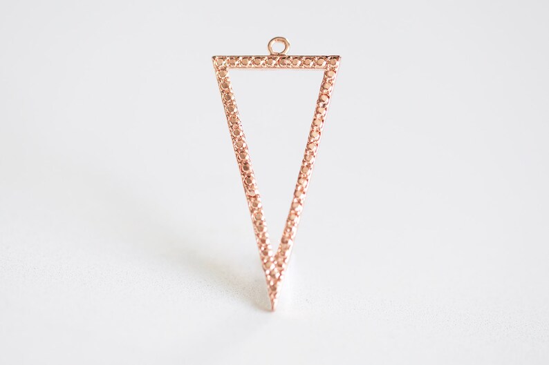 Rose Vermeil Gold Open Triangle Pendant - 18k Pink Gold Over 925 Silver ...
