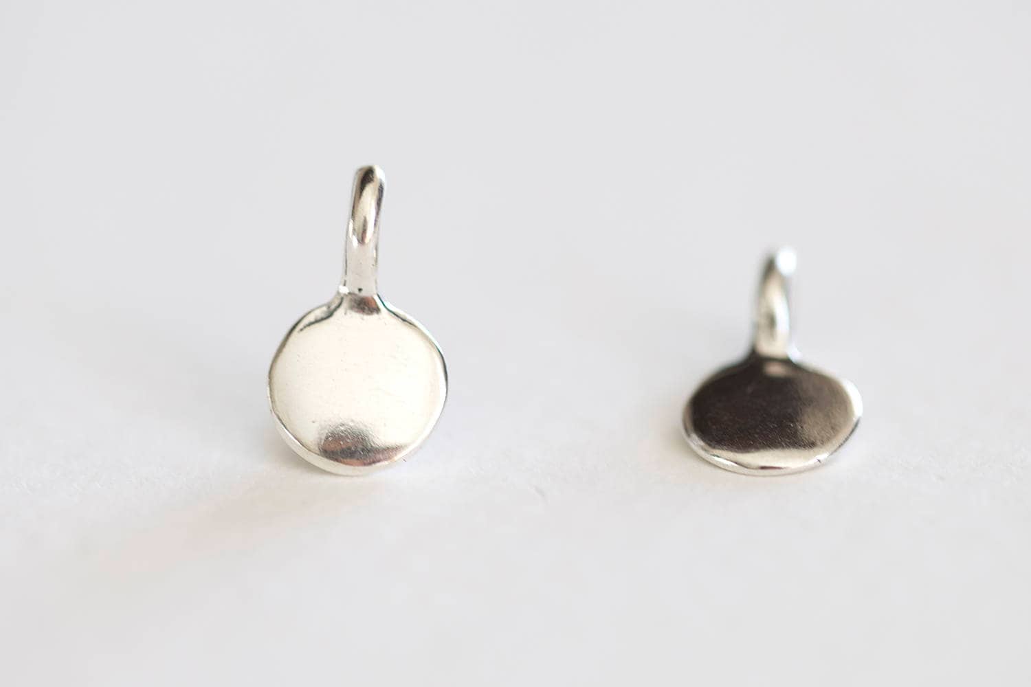 Sterling Silver Blank Disc Small Round Circle Tag Charm 8mm for Metal ...