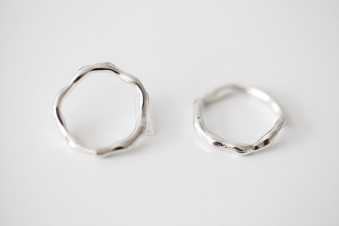Organic Shape Sterling Silver Circle - 925 Sterling Silver Irregular ...