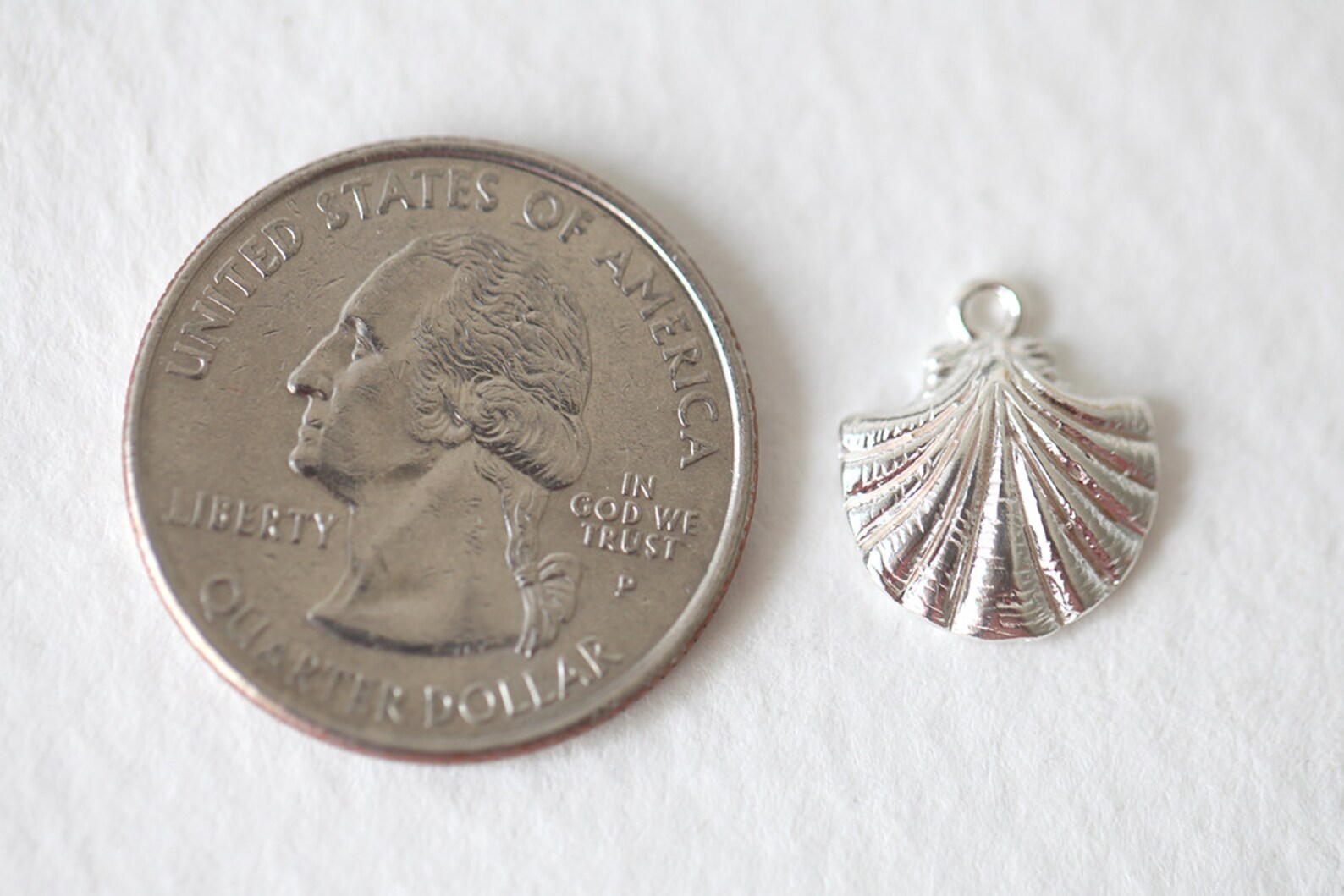 Sterling Silver Shell Charm 08 sea life nautical beach | Etsy