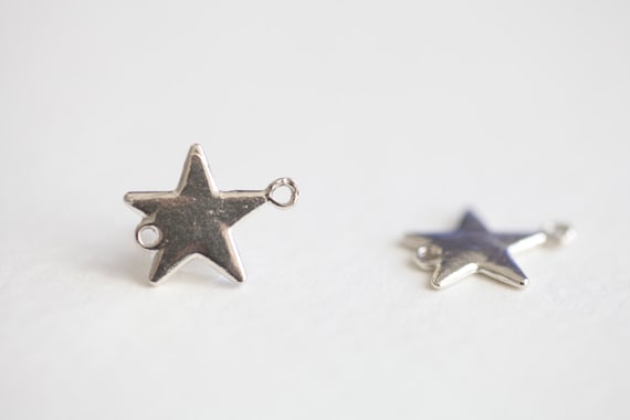 Sterling Silver Star Connector 01 925 Silver 11mm Dreamy - Etsy