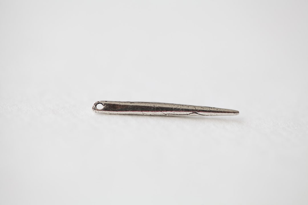 2 PCS Sterling Silver Needle Spike Pendant - 925 Silver, Long Skinny ...