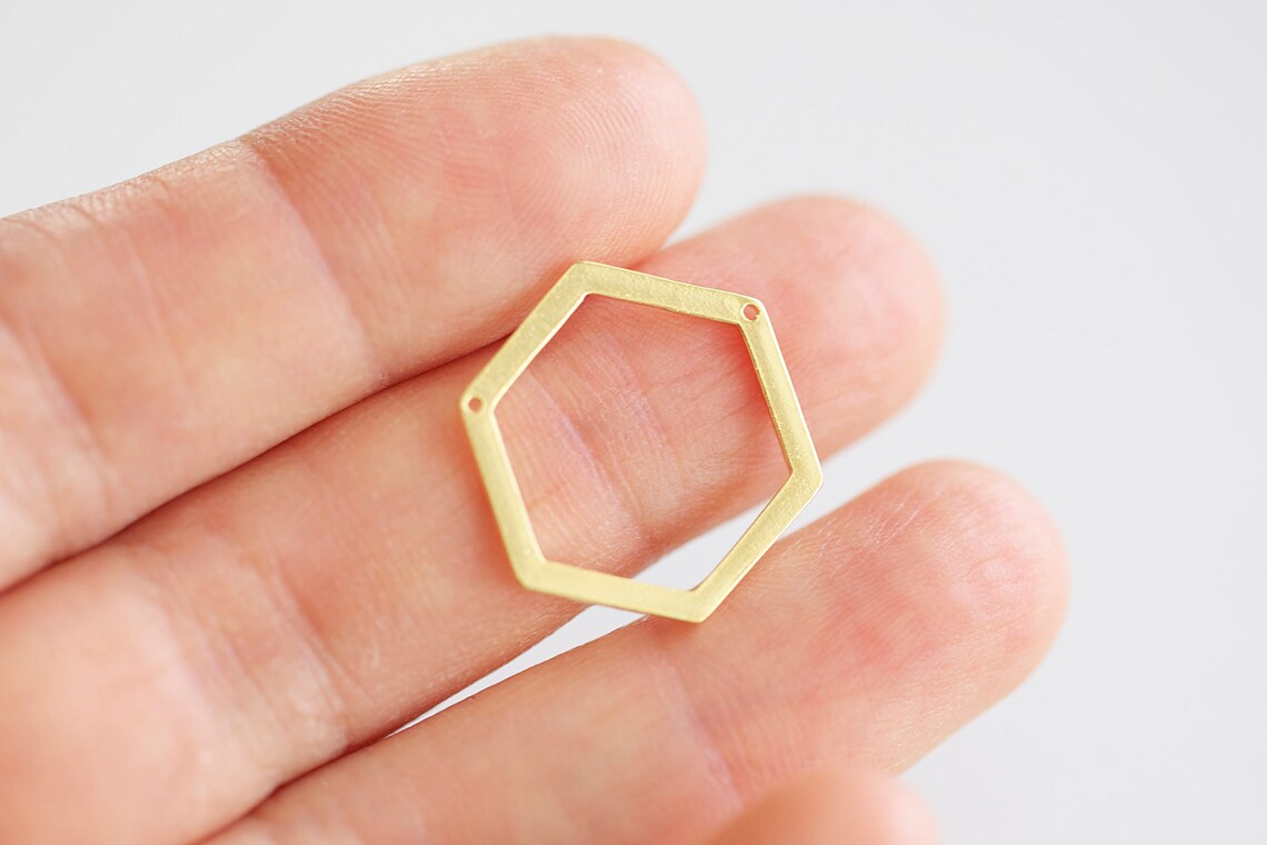 Vermeil Gold Hexagon Connector 1-2 18k Gold Plated Over - Etsy