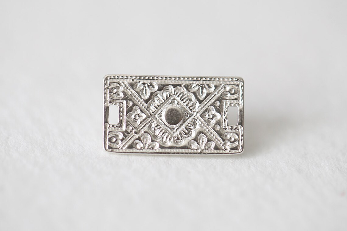 Sterling Silver Rectangular Ornate Charms 01 - 1925 Silver, Rectangle ...