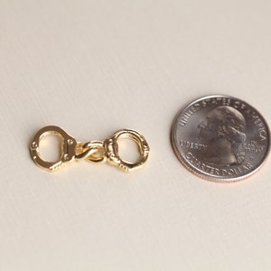 Vermeil Gold Handcuff Charm - Gold Plated Over Sterling Silver, Gold ...