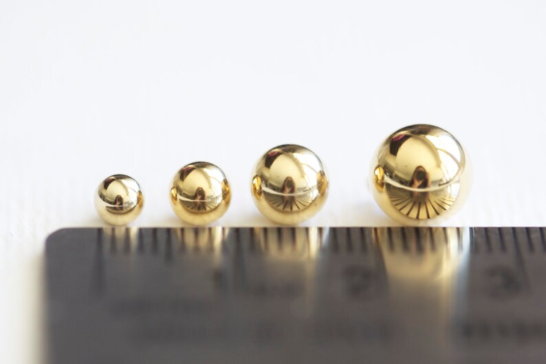Gold Filled 4mm, 5mm, 6mm, and 8mm Sphere Ball Drop Charm - 14k Gf ...