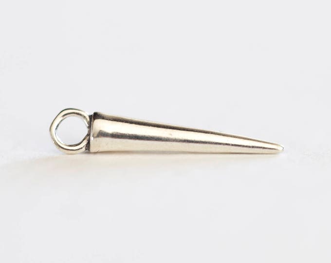 20mm Spike Sterling Silver Charm- 925 Sterling Silver, Pointy Spike ...