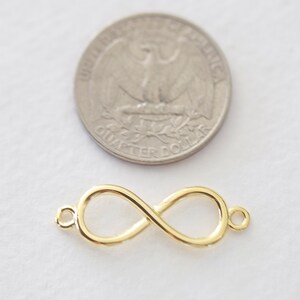 Vermeil Gold Infinity Sign Connector Charm - 18k Gold Plated Over 925 ...
