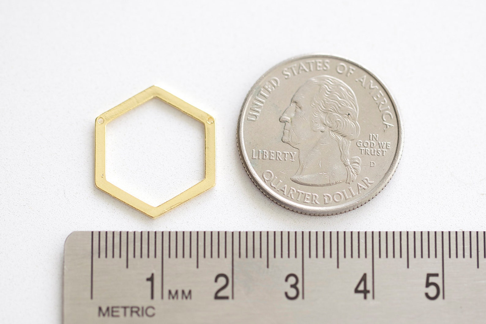 Vermeil Gold Hexagon Connector 1-2 18k Gold Plated Over - Etsy