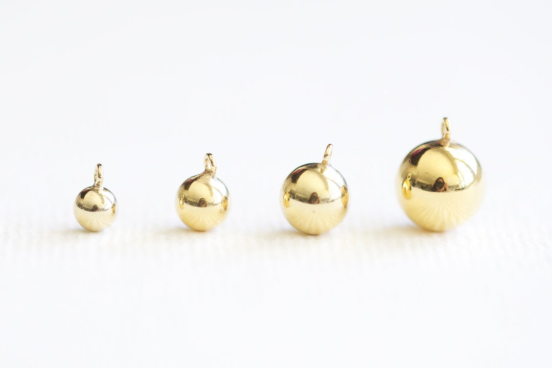 Gold Filled 4mm, 5mm, 6mm, and 8mm Sphere Ball Drop Charm - 14k Gf ...