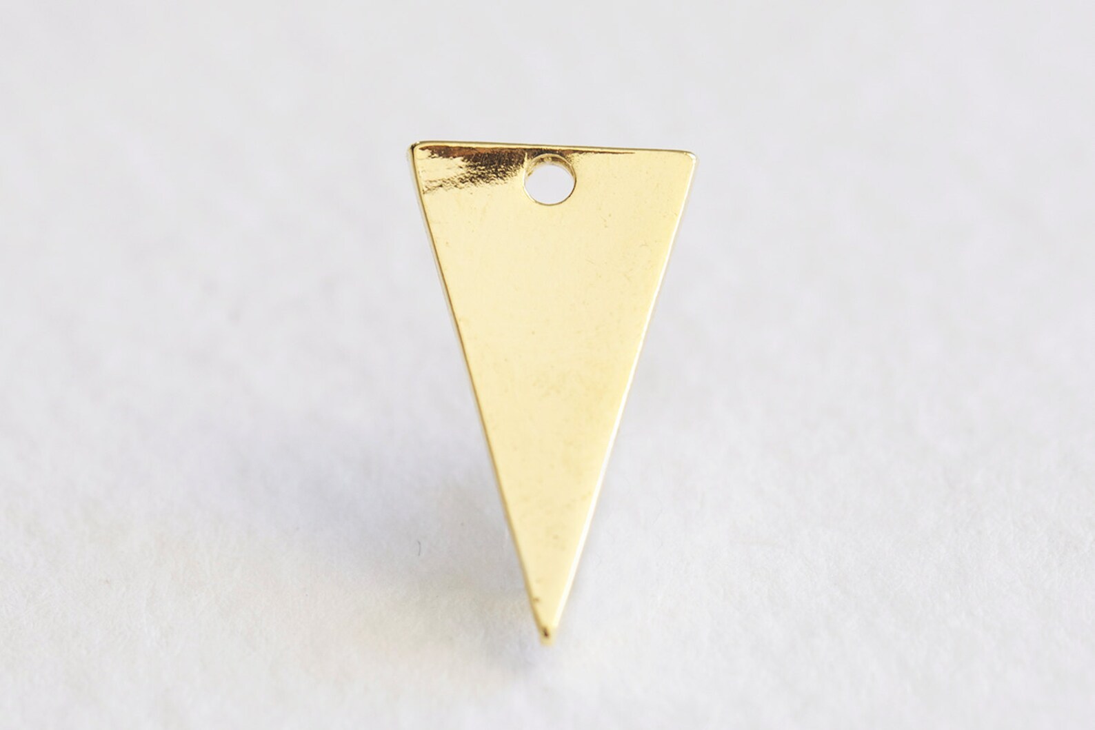 Vermeil Gold Glossy Triangle Charm 18k Gold Plated Over 925 - Etsy