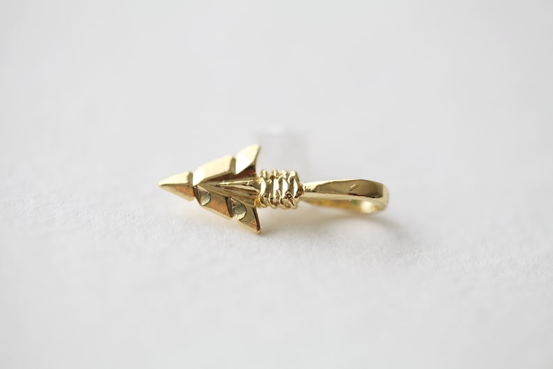 Vermeil Gold Chevron Arrow Charm Gold Plated Over Sterling - Etsy