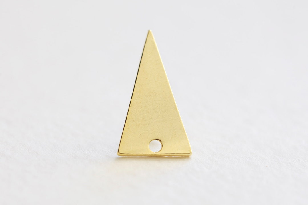 Vermeil Gold Glossy Triangle Charm - 18k Gold Plated Over 925 Silver ...