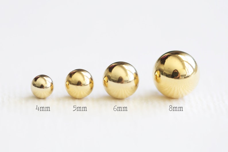 Gold Filled 4mm, 5mm, 6mm, and 8mm Sphere Ball Drop Charm - 14k Gf ...