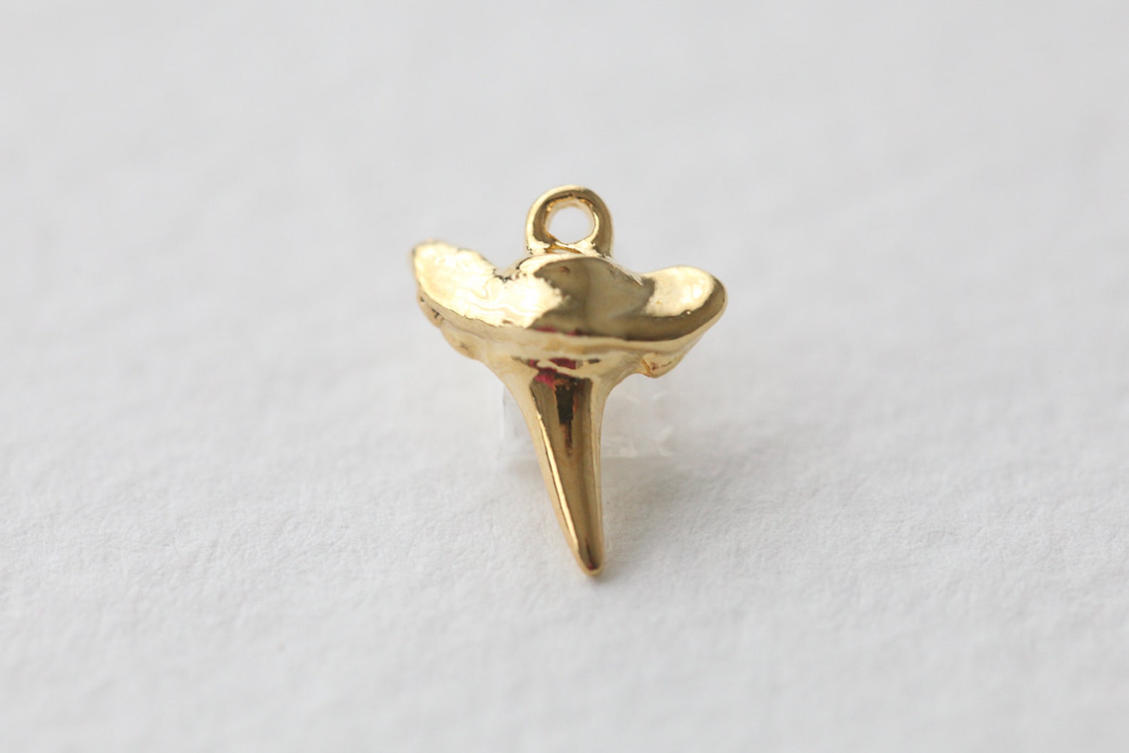 Shiny Gold Small Shark Tooth Pendant 04 - Small Vermeil Gold Shark ...
