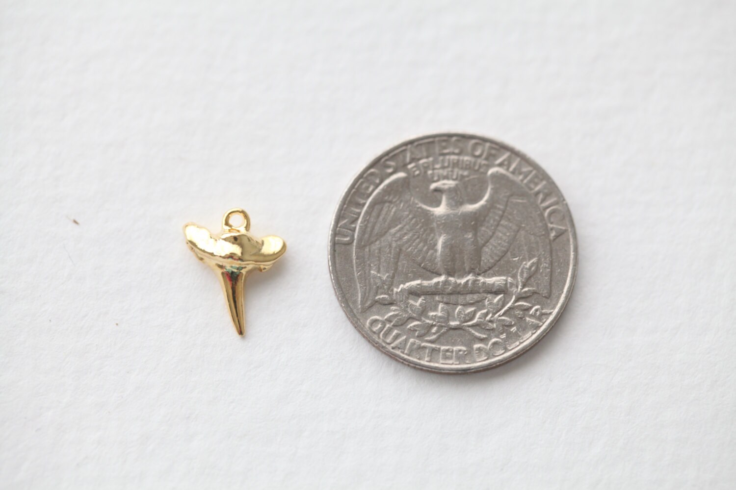 Shiny Gold Small Shark Tooth Pendant 04 - Small Vermeil Gold Shark ...