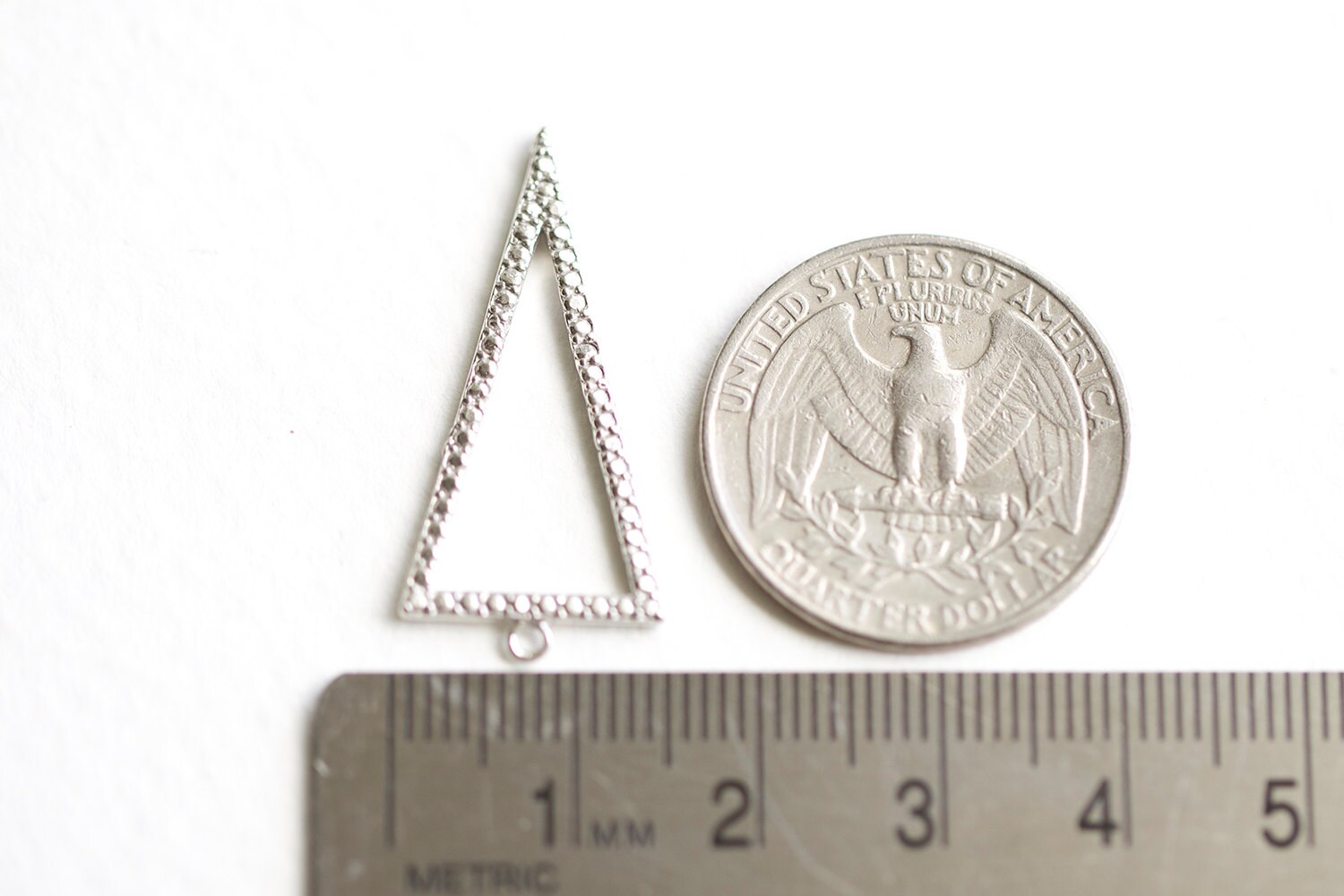 Rose Vermeil Gold Open Triangle Pendant 18k Pink Gold Over - Etsy