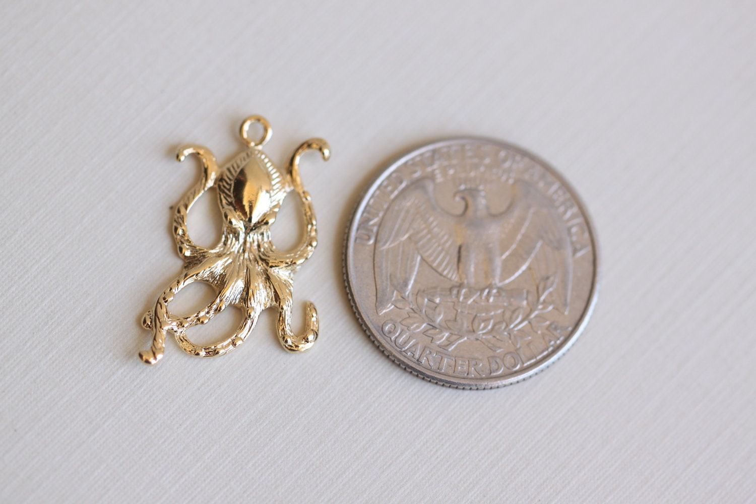 Vermeil Gold Octopus Pendant - 18k Gold Plated Over Sterling Silver ...