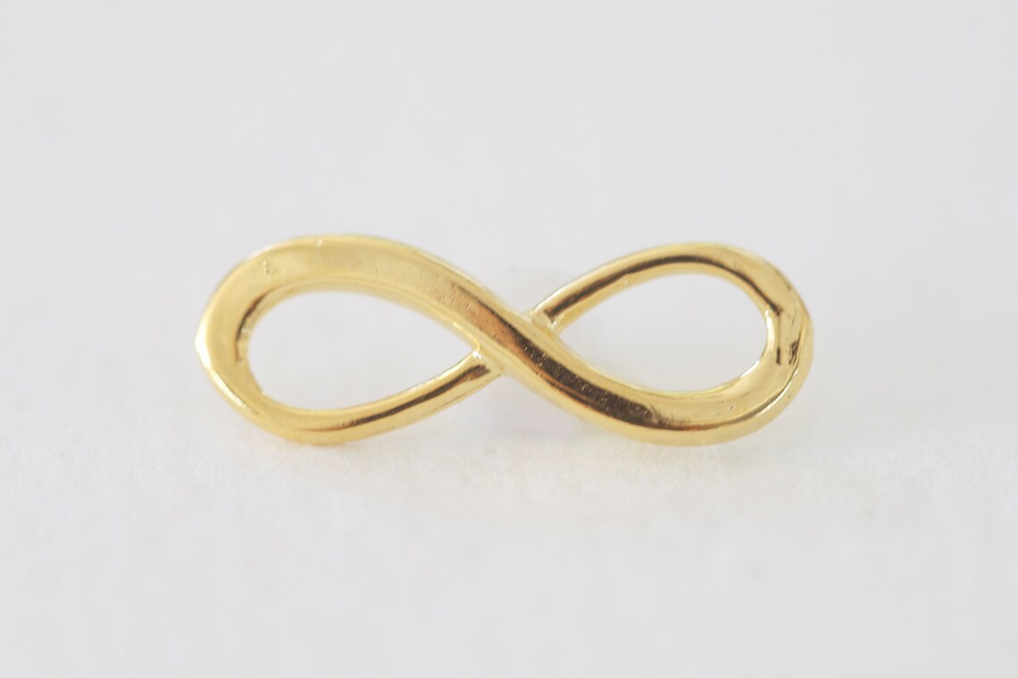 Smooth Infinity Sign Connector Charm Vermeil Gold 18k Gold - Etsy