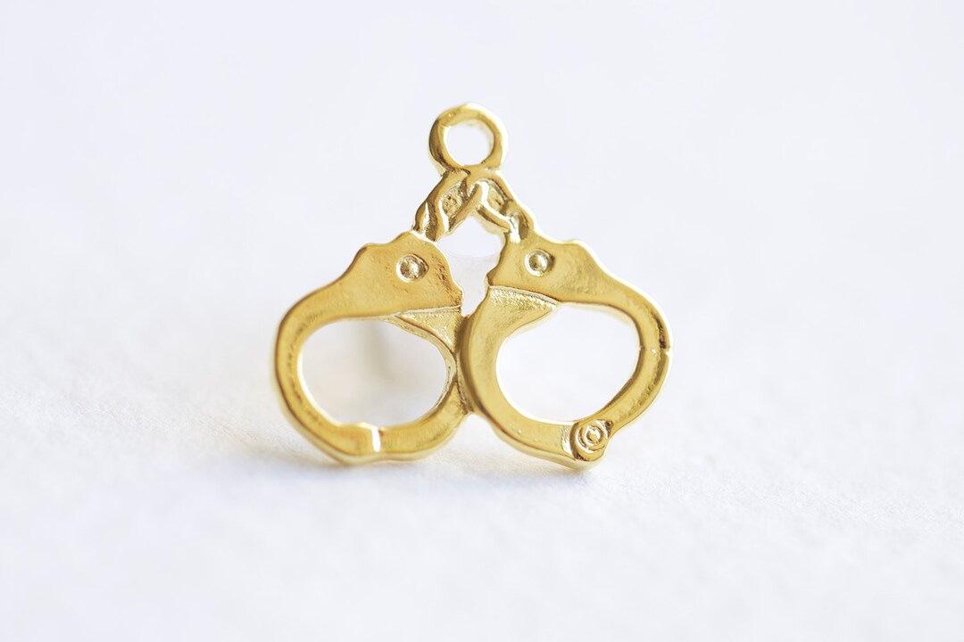 Vermeil Gold Small Handcuff Charm - Gold Plated Over Sterling Silver ...