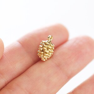 Vermeil Gold Pinecone Charm - 18k Gold Over 925 Sterling Silver, Small ...
