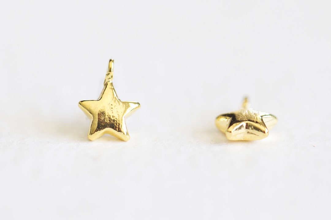 Vermeil Gold Tiny Twinkle Star Charm - 18k Gold Plated Over 925 ...