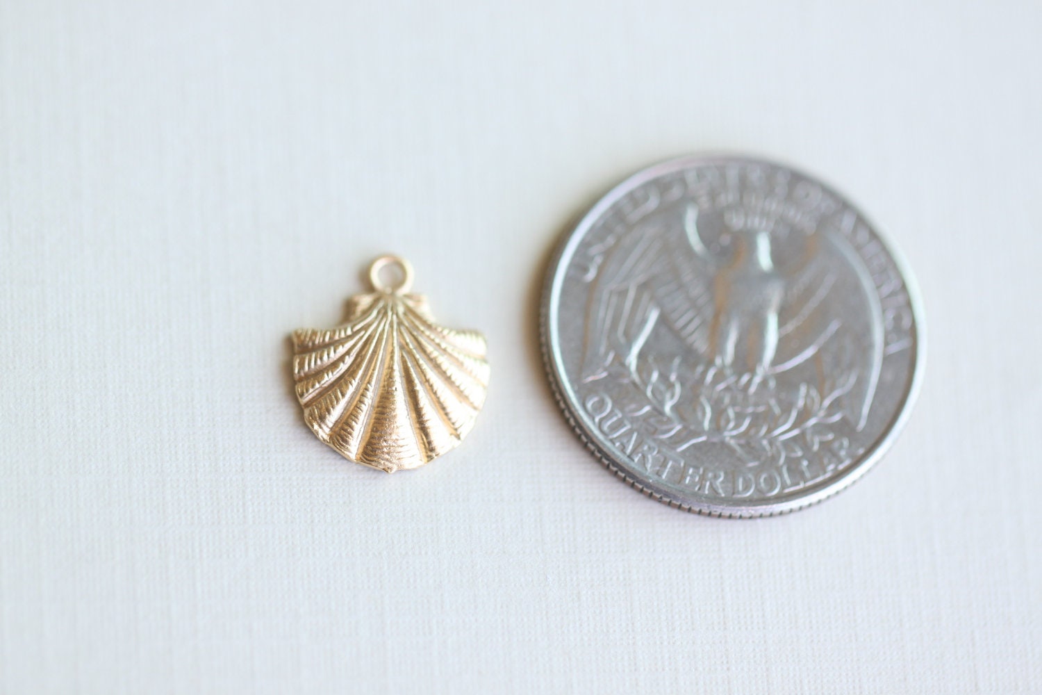 Vermeil Gold Shell Charm 08 sea life nautical beach charm | Etsy