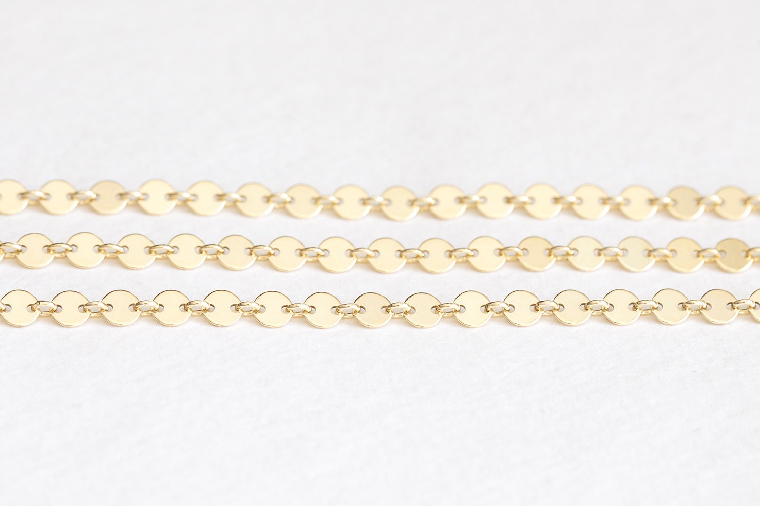 14k Gold Filled Round Disc Circle Chain 1 Foot 4mm - Etsy