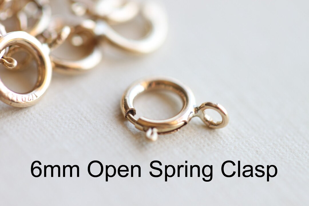 20 Pcs 14k Gold Filled Spring Clasp 6mm - Open Spring Ring Clasp - Etsy