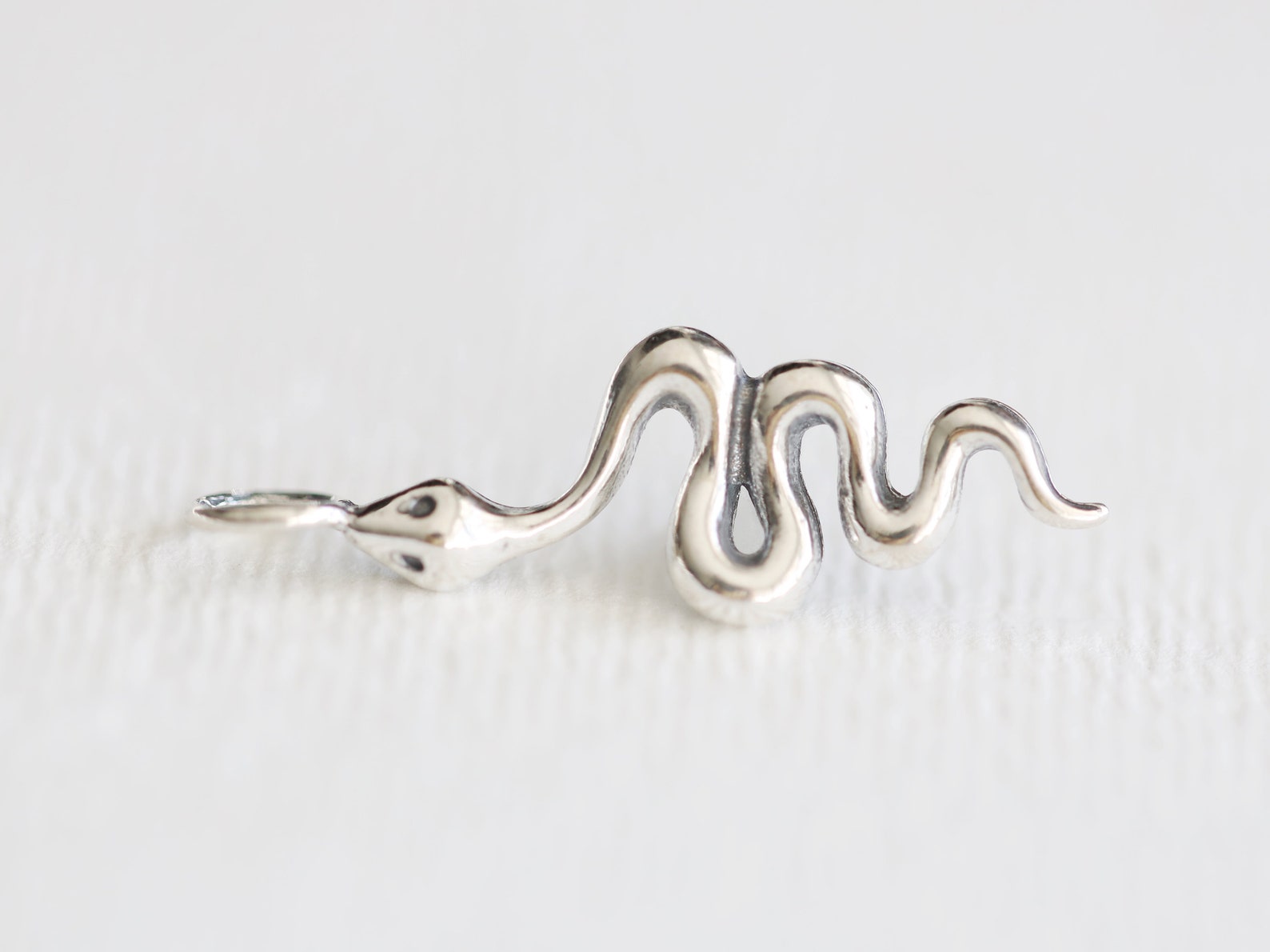Vermeil Gold or Sterling Silver Snake Charm - Yellow Gold Serpent ...