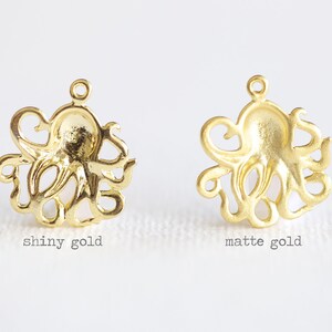 Vermeil Gold Octopus Charm - 18k Gold Plated Over 925 Sterling Silver ...