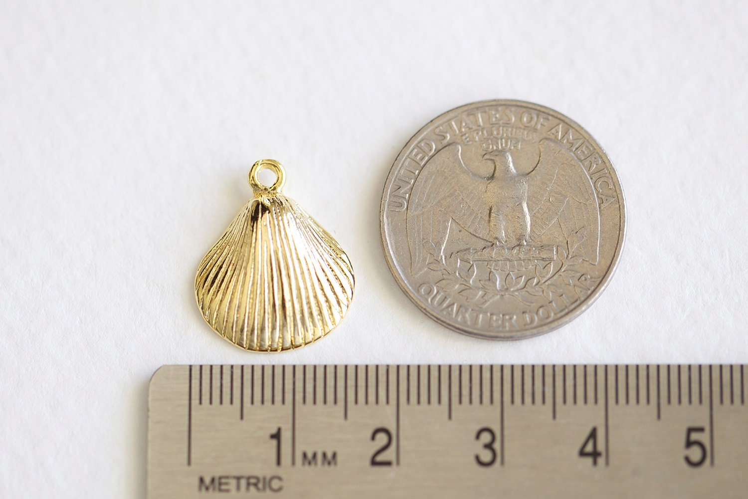 Vermeil Gold Sea Shell Charm 03 18k Gold Over 925 Sterling | Etsy