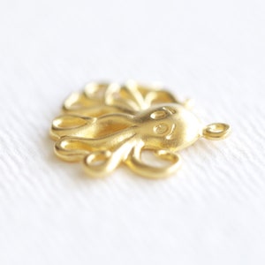 Vermeil Gold Octopus Charm - 18k Gold Plated Over 925 Sterling Silver ...