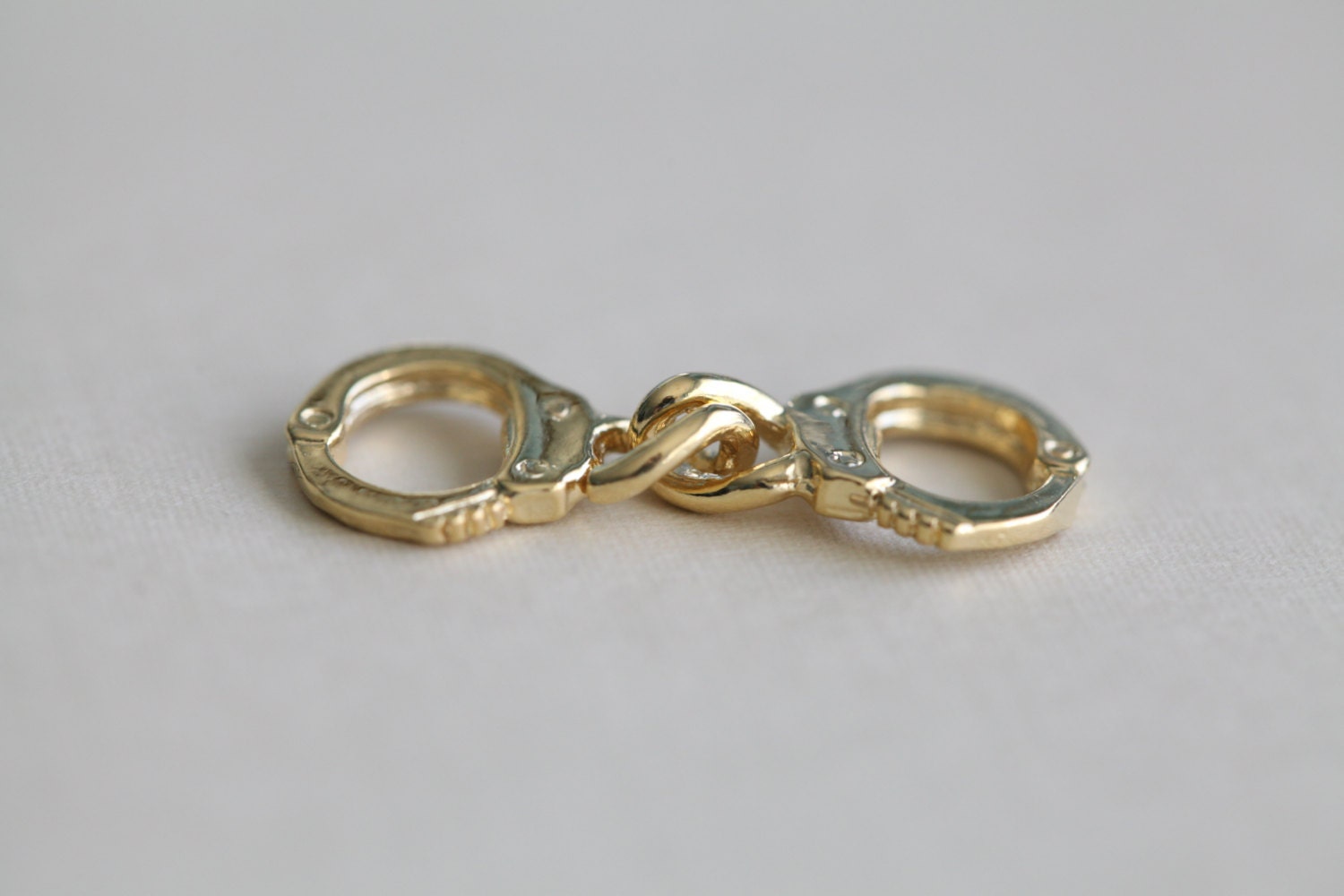 Vermeil Gold Handcuff Charm - Gold Plated Over Sterling Silver, Gold ...