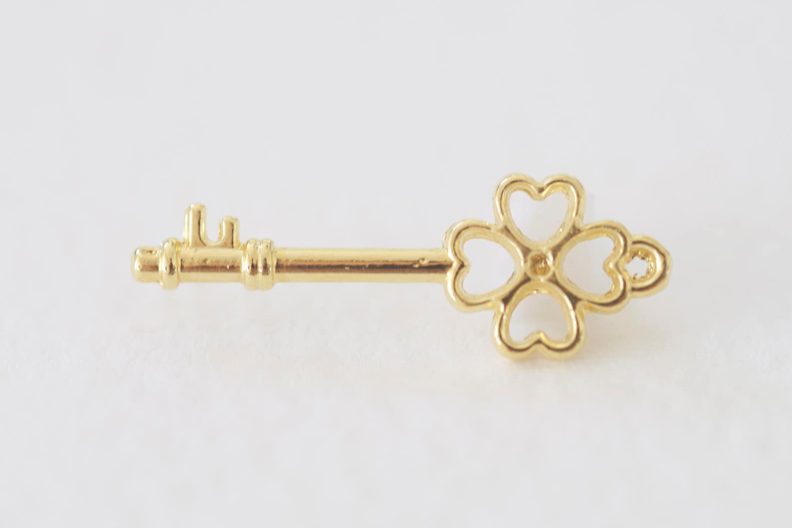 Gold Four Leaf Clover Key Charm Vermeil Gold Lucky - Etsy