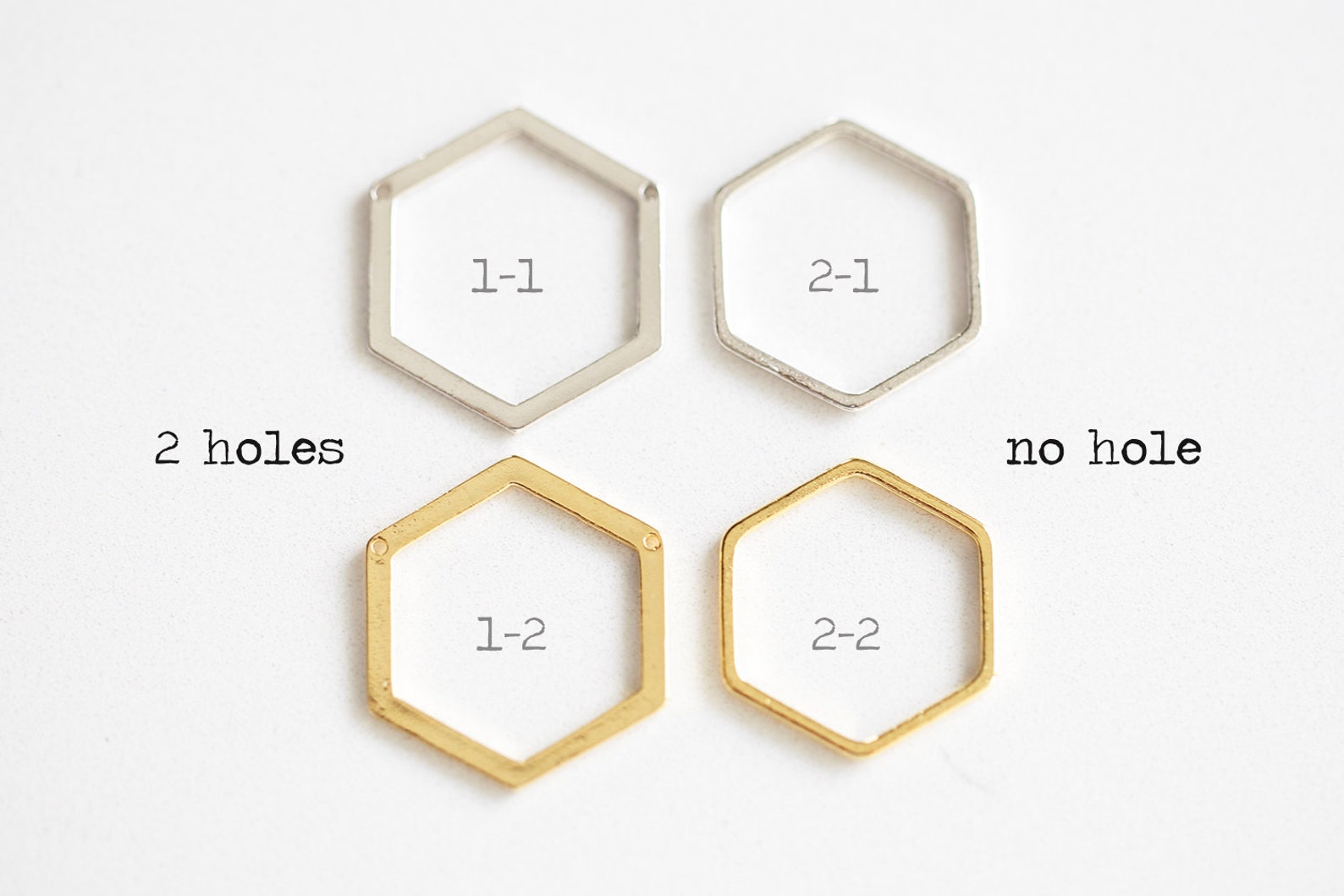 Vermeil Gold Hexagon Connector 1-2 18k Gold Plated Over - Etsy