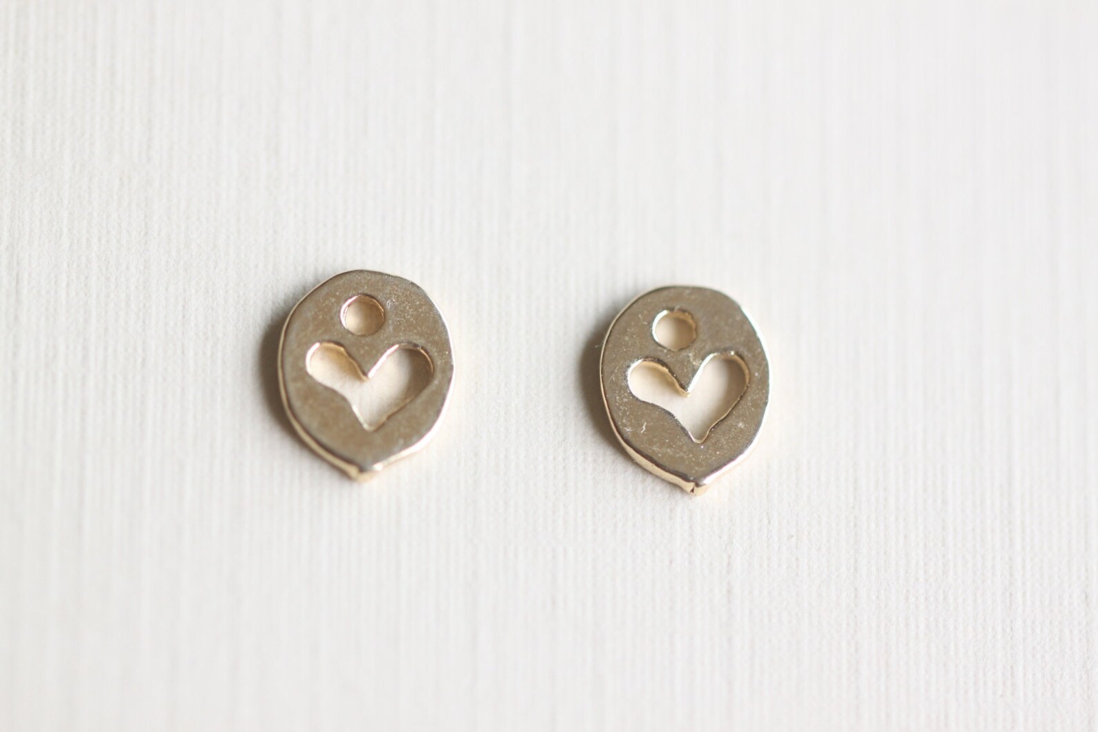 Vermeil Heart Outline Tiny Charms 18k Gold Plated Over - Etsy
