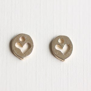 Vermeil Heart Outline Tiny Charms - 18k Gold Plated Over Sterling ...