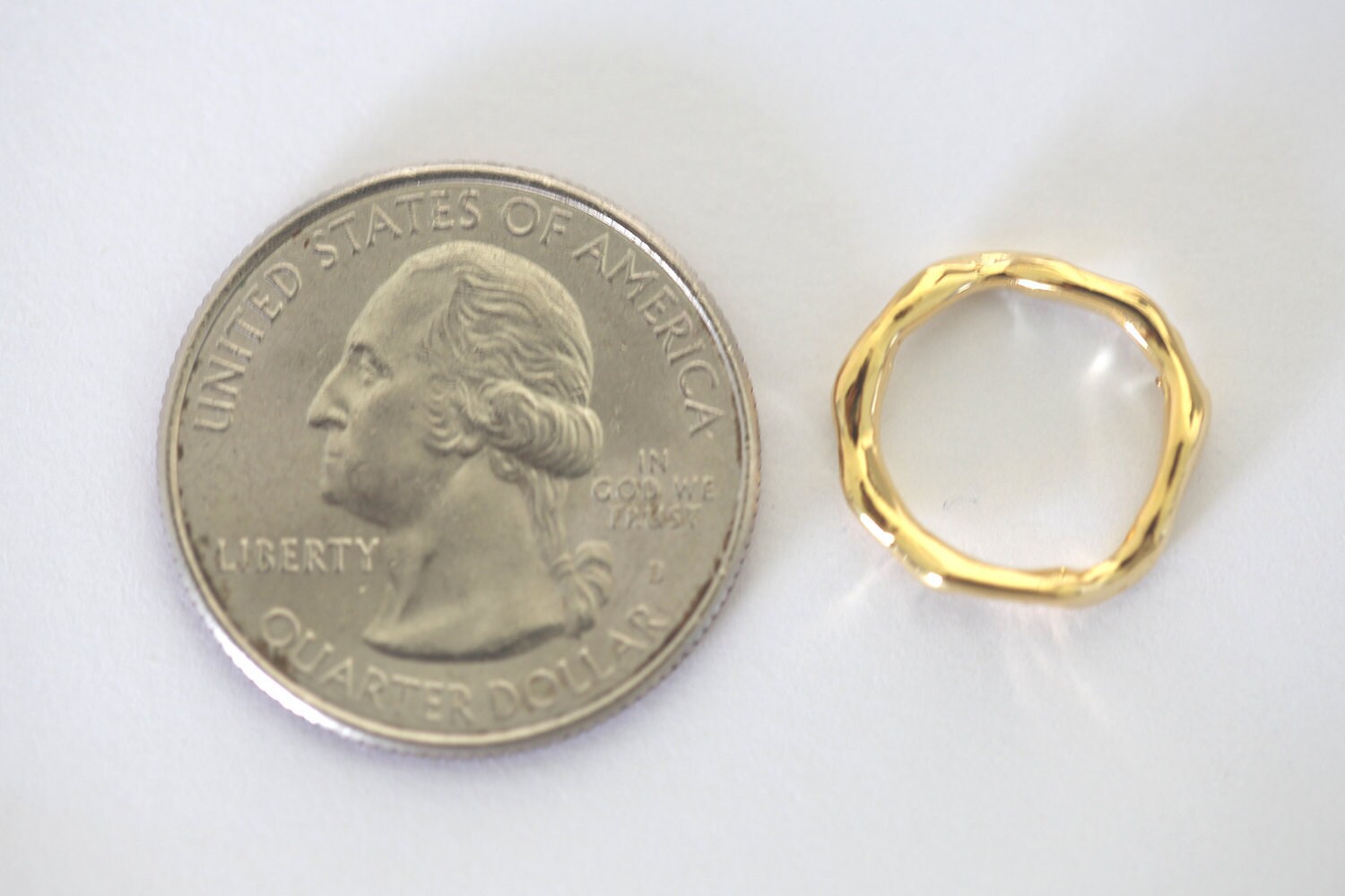 Organic Shape Irregular off Round Vermeil Gold Circle Spacer | Etsy