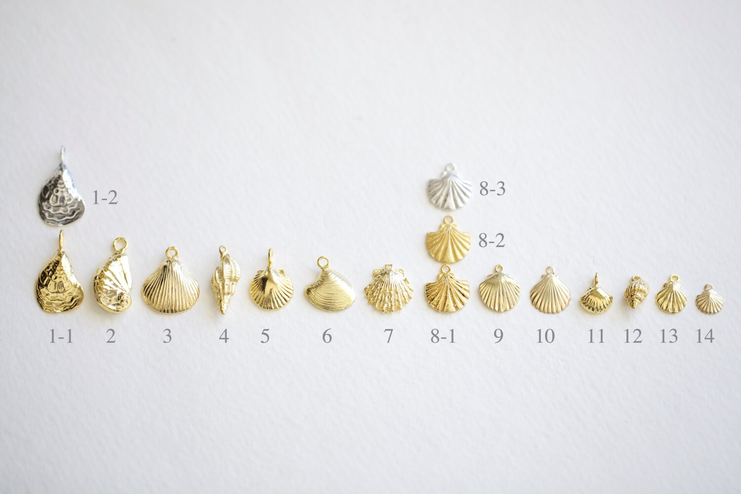 Sterling Silver Shell Charm 08 sea life nautical beach | Etsy